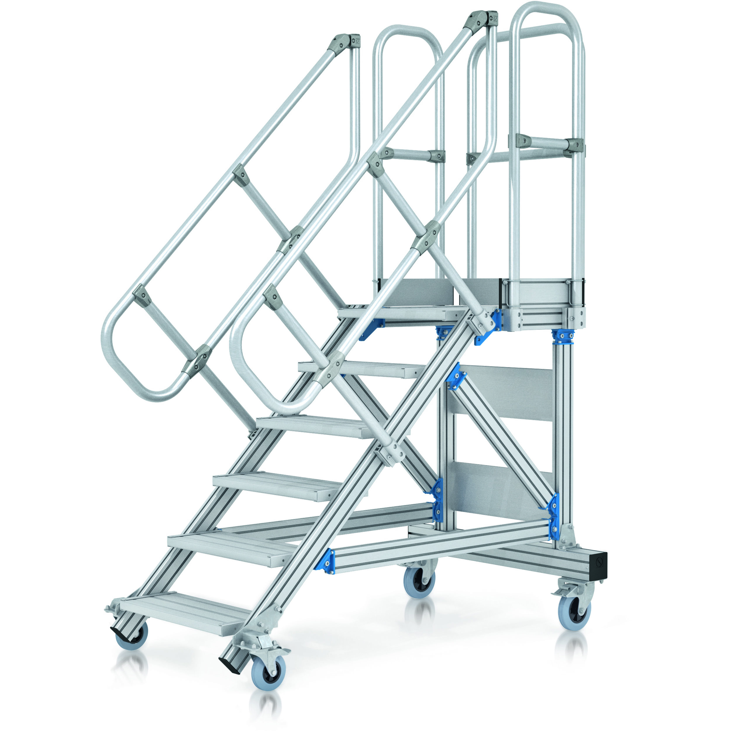 Mobile access steps with platform | Work and maintenance platforms for ...
