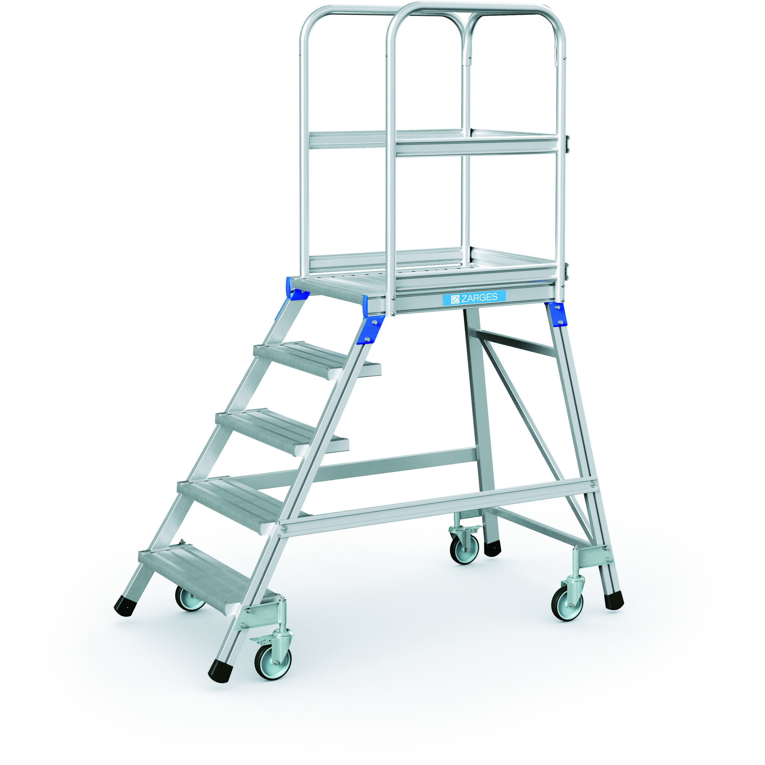 Mobile access steps with platform, single-sided access, with light ...