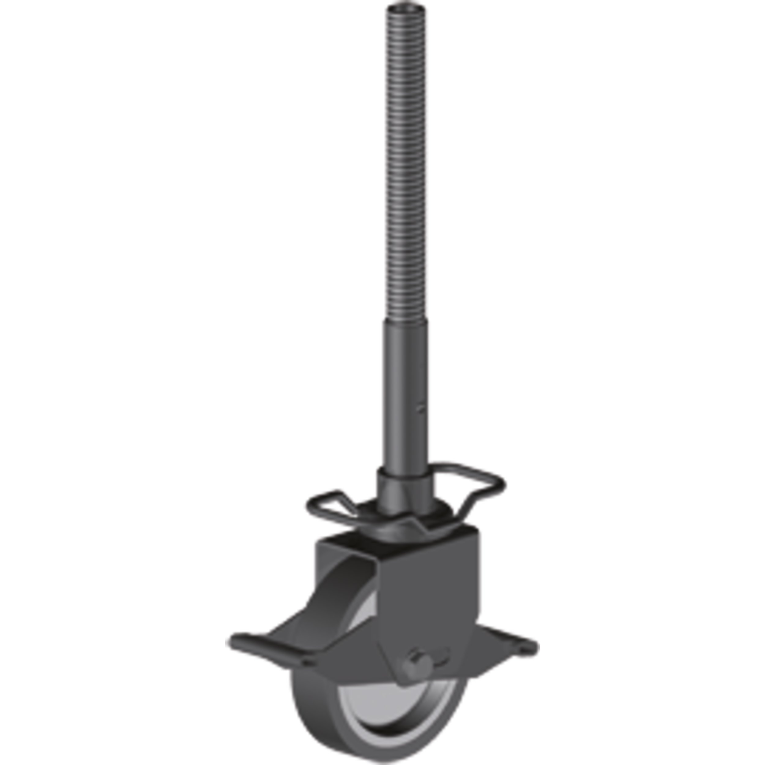 Rubber swivel castor with height adjuster | Swivel castors and foot ...