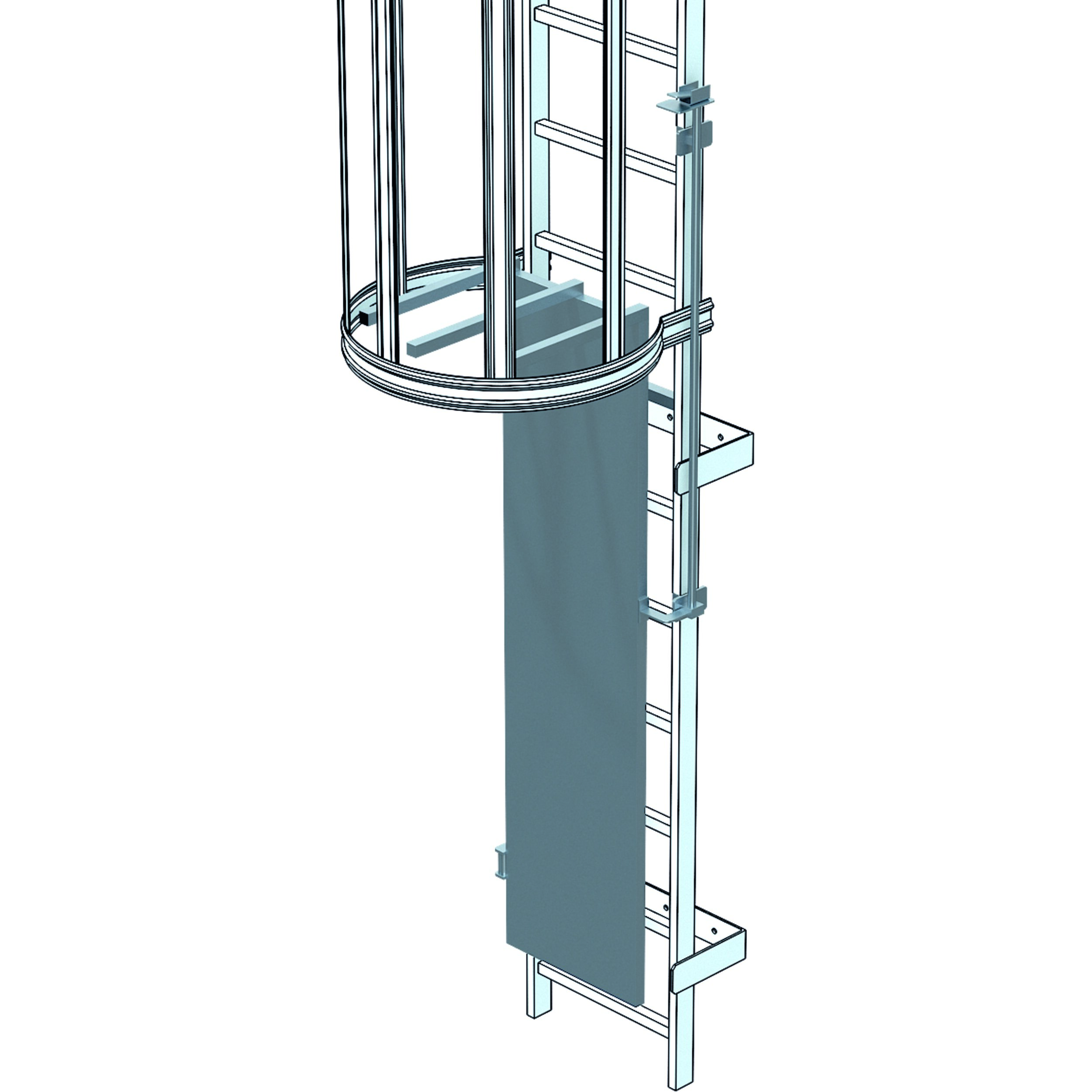 Swing-out security door for escape ladders | Access protection for ...