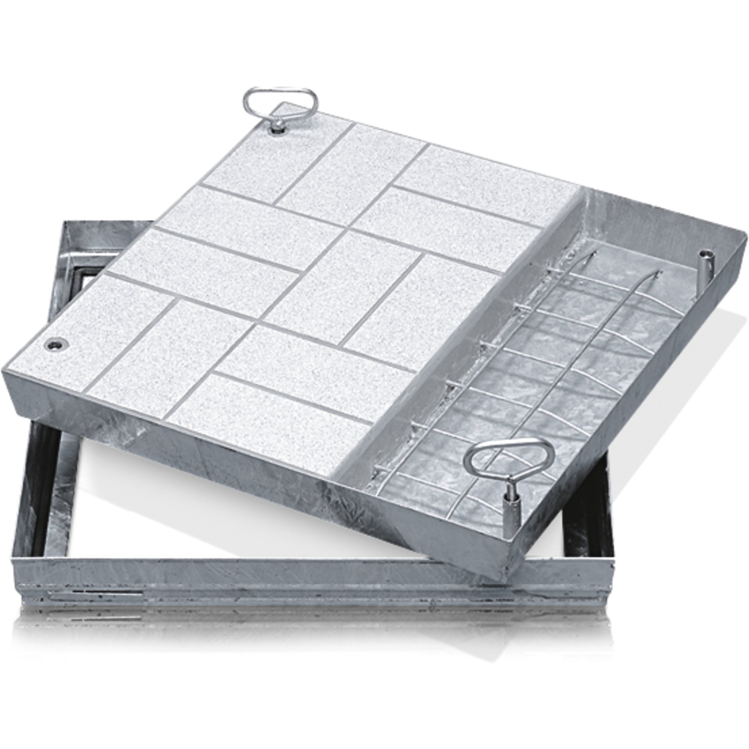 Galvanised steel shaft covers with cover trough | Shaft covers | ZARGES ...