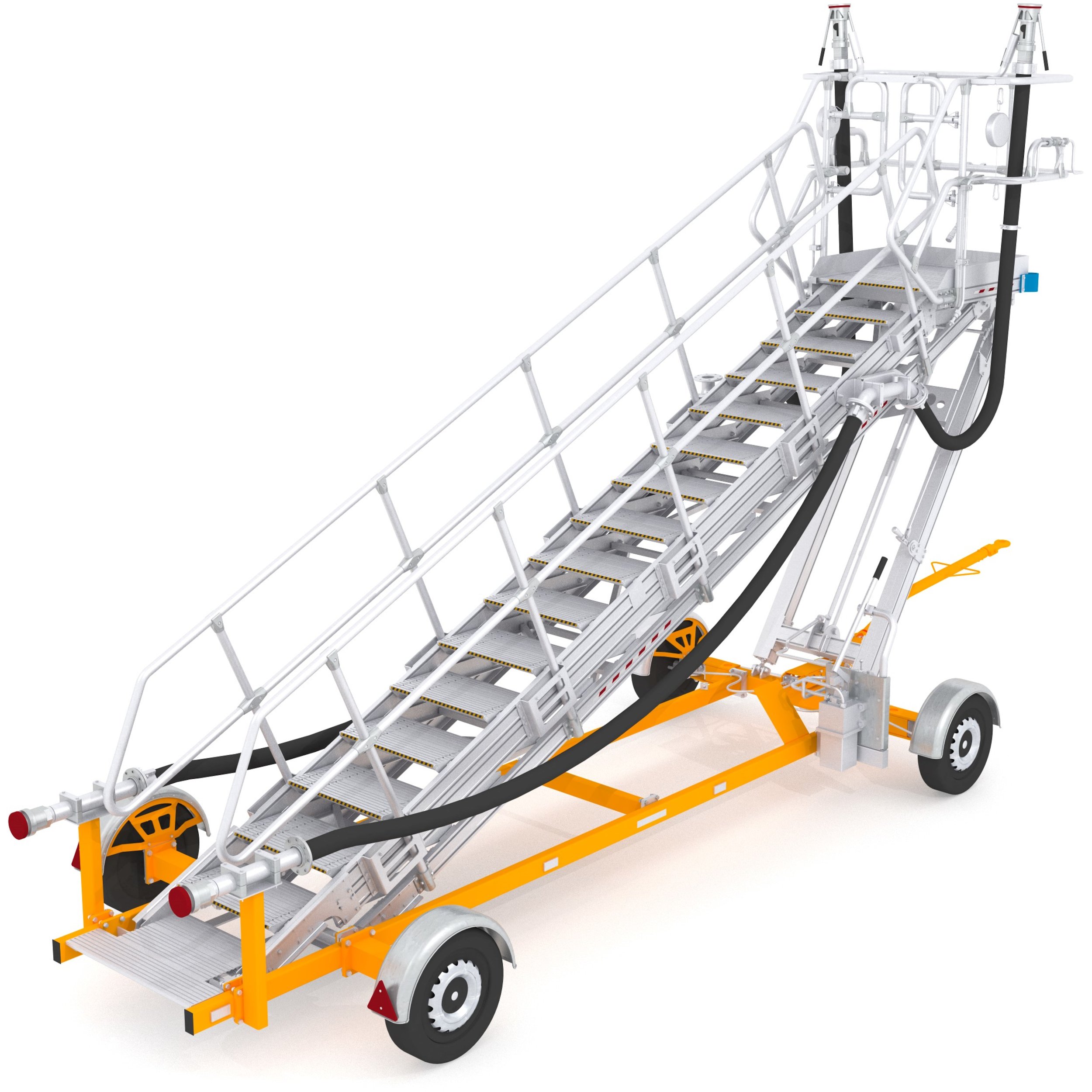 Fuelling platform with height adjustable between 2.50 and 4.25 metres ...
