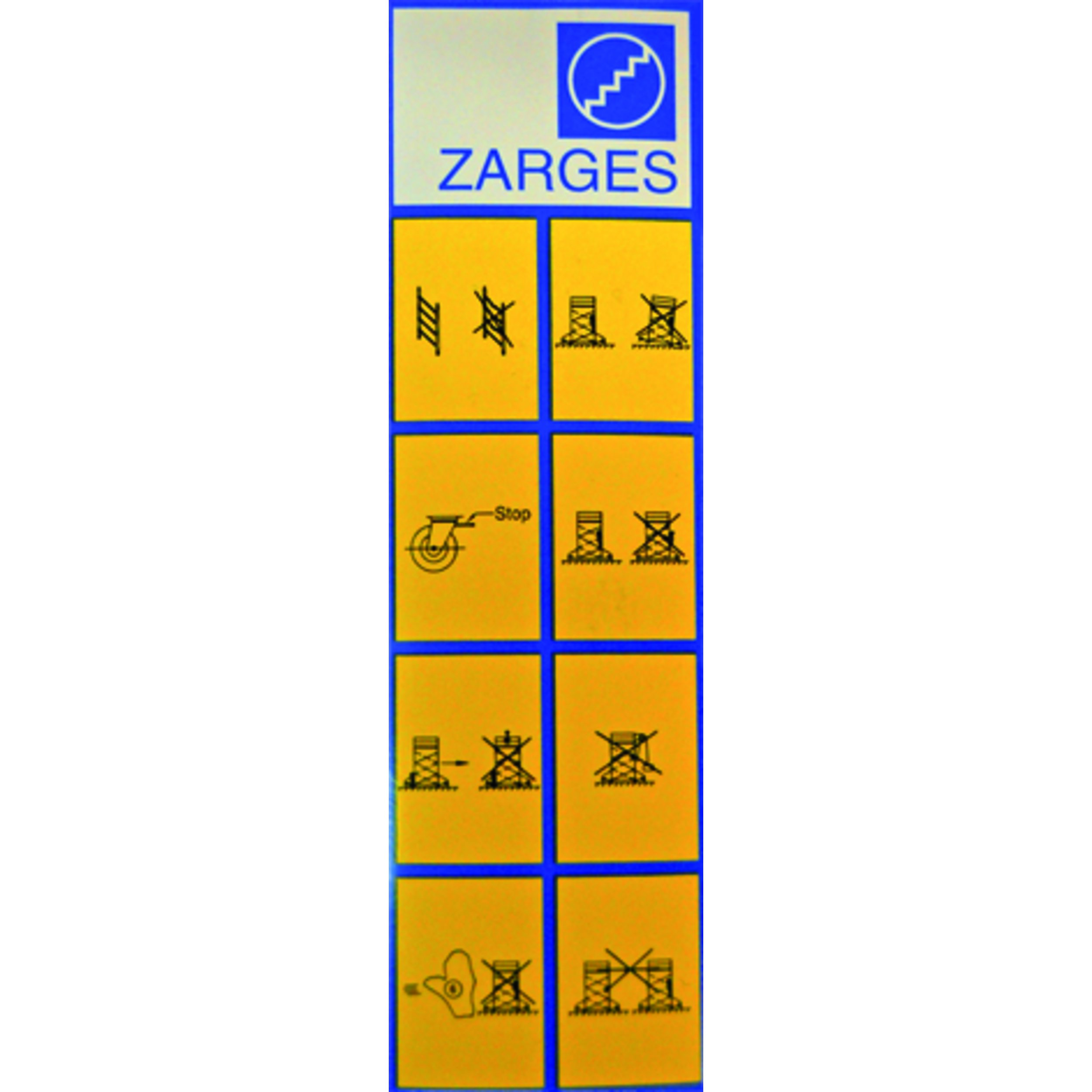 Operation sticker | Inspection sticker and control sheets | ZARGES ...