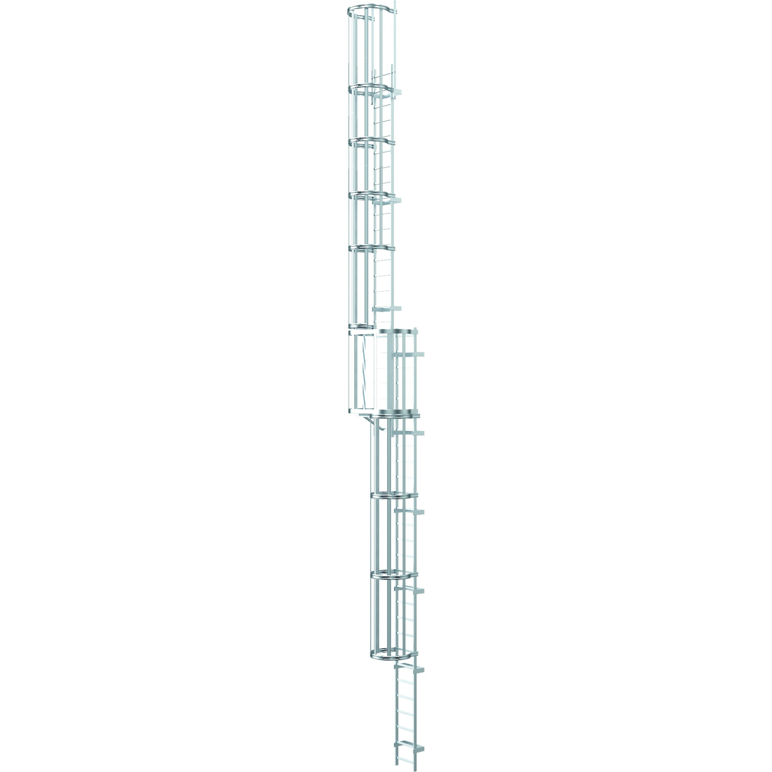 Multi-section fixed ladder systems, natural aluminium | Multi-section ...