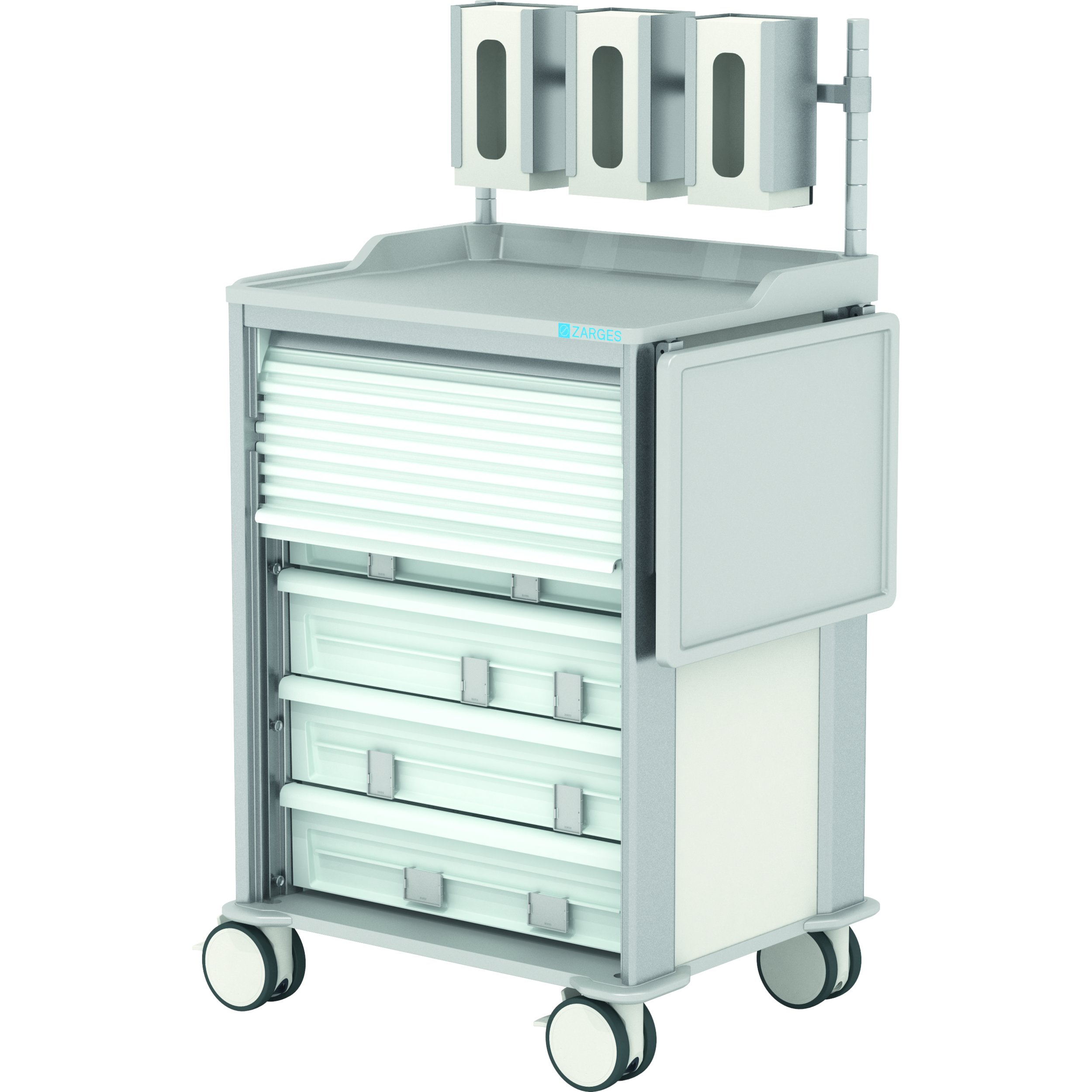 MPO nursing trolley with roller door | MPO nursing trolley | ZARGES ...